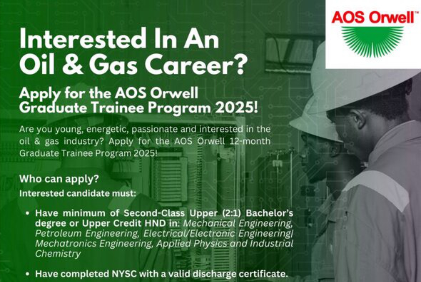 AOS Orwell Graduate Trainee Programme 2025 Application Portal